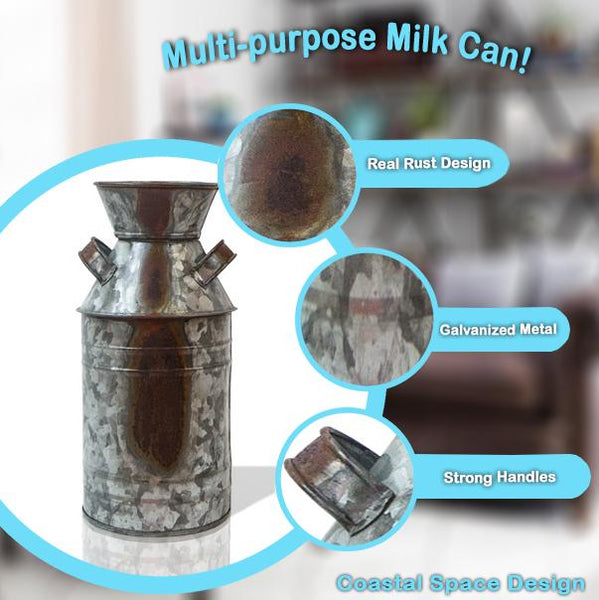 IR 2567 - Rustic Milk Can Galvanized Finish 10-3/4" – India Overseas ...