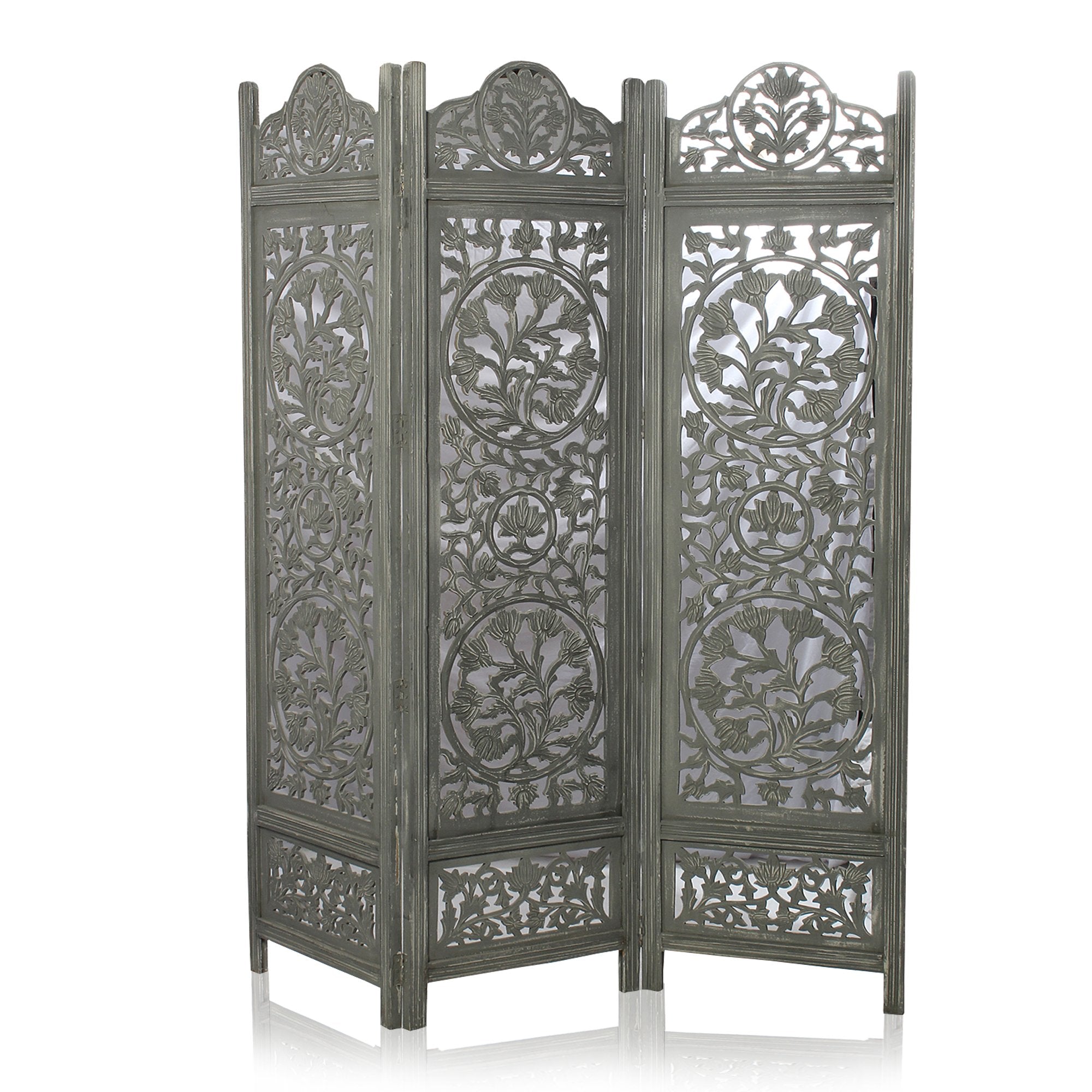 SH 227953W - 3 Panel Floral Tree Room Divider – India Overseas Trading ...