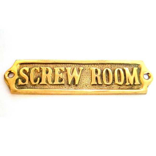 BR 48237 - Door Sign "Screw Room" Solid Brass, 5.125" – India Overseas ...
