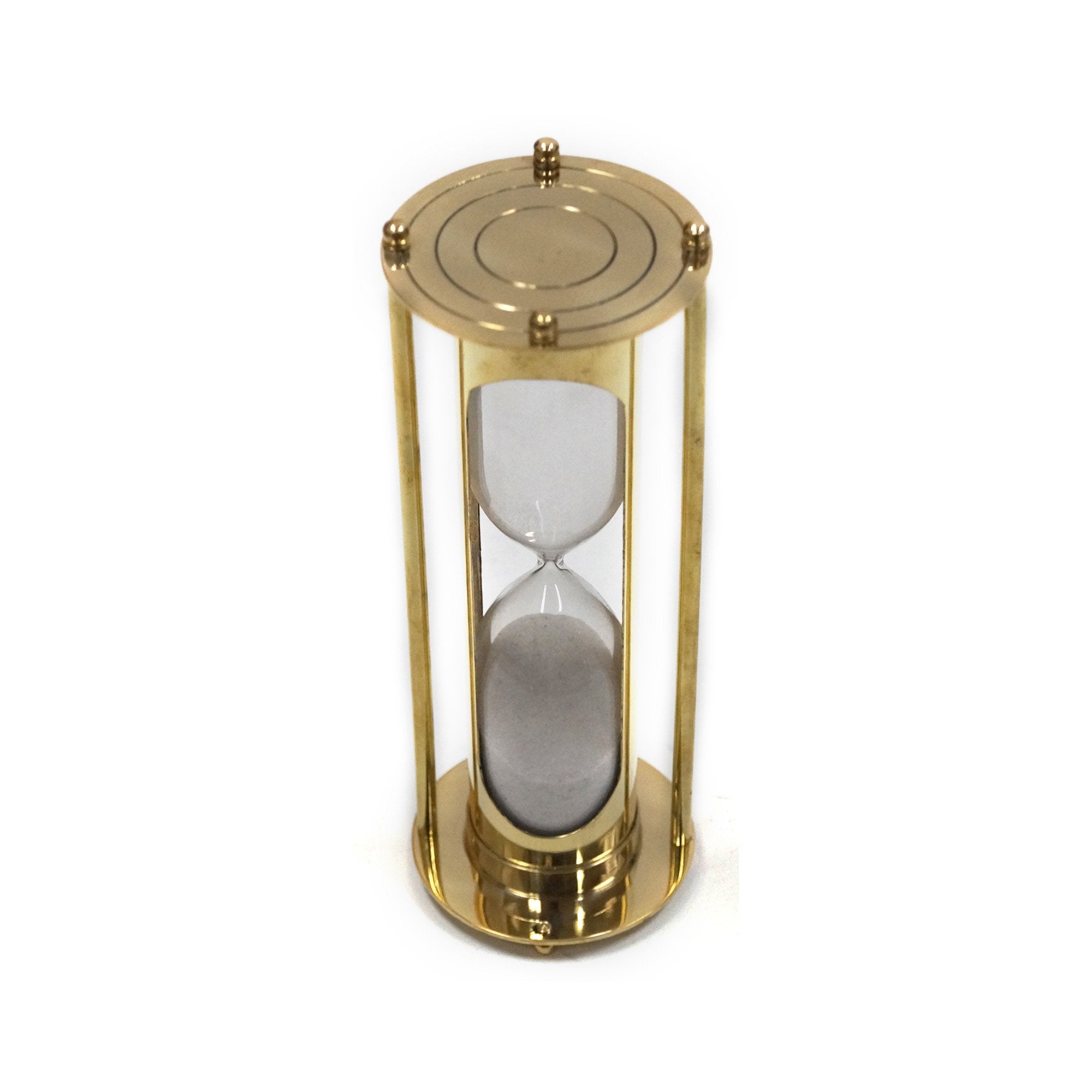 Brass Sand Timer 5 Minutes, White Sand – India Overseas Trading Corporation