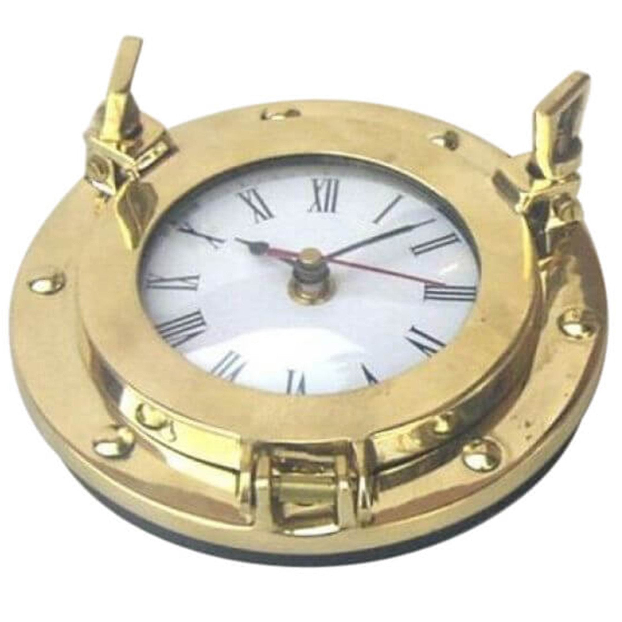 BR 4871 - Brass Porthole Clock, 6.25" – India Overseas Trading Corporation