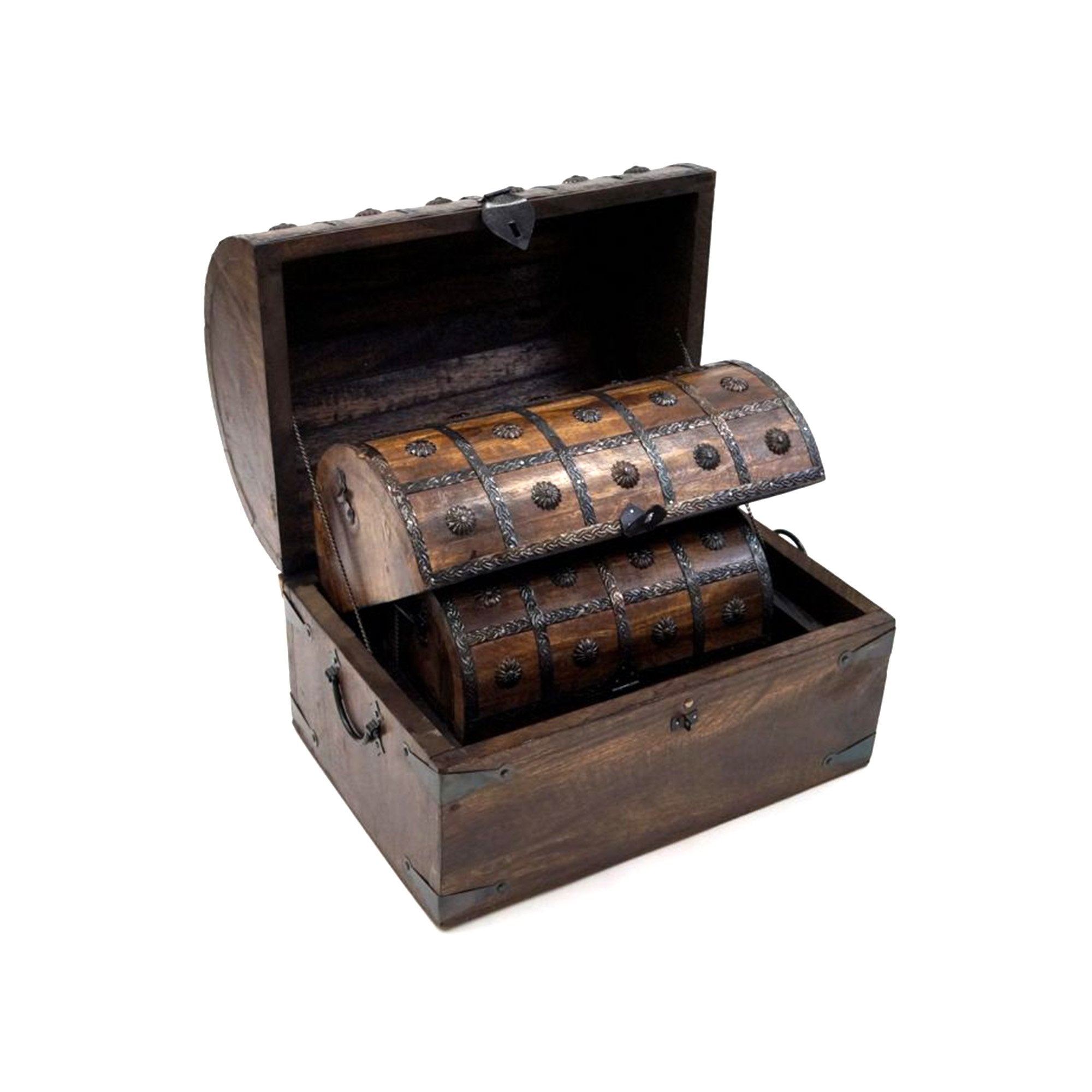 SH 23355 - Nesting Wooden Pirate Chests, Set of 3 – India Overseas ...